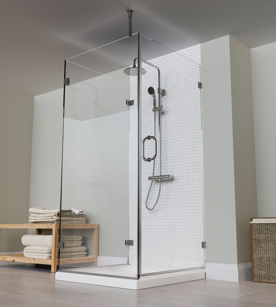 Three sided enclosure with single door | Click Bathrooms