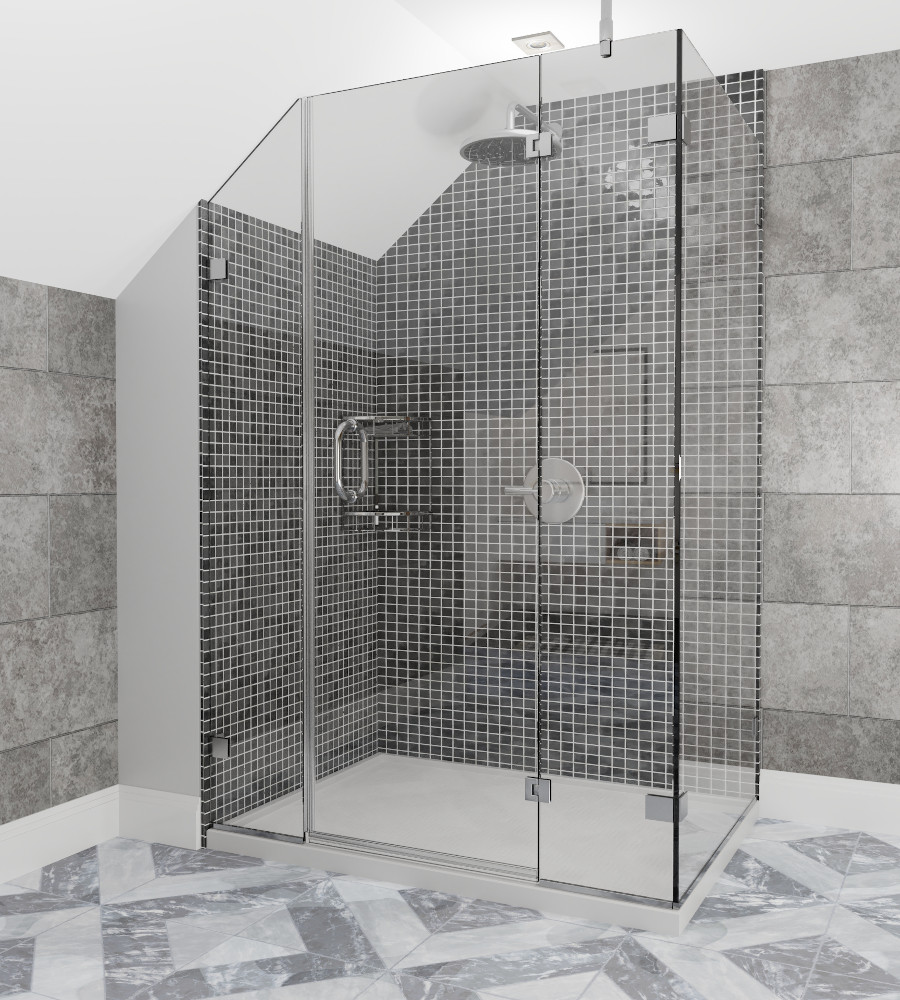 Custom Sloping Shower Enclosure | Attic Shower | Click Bathrooms